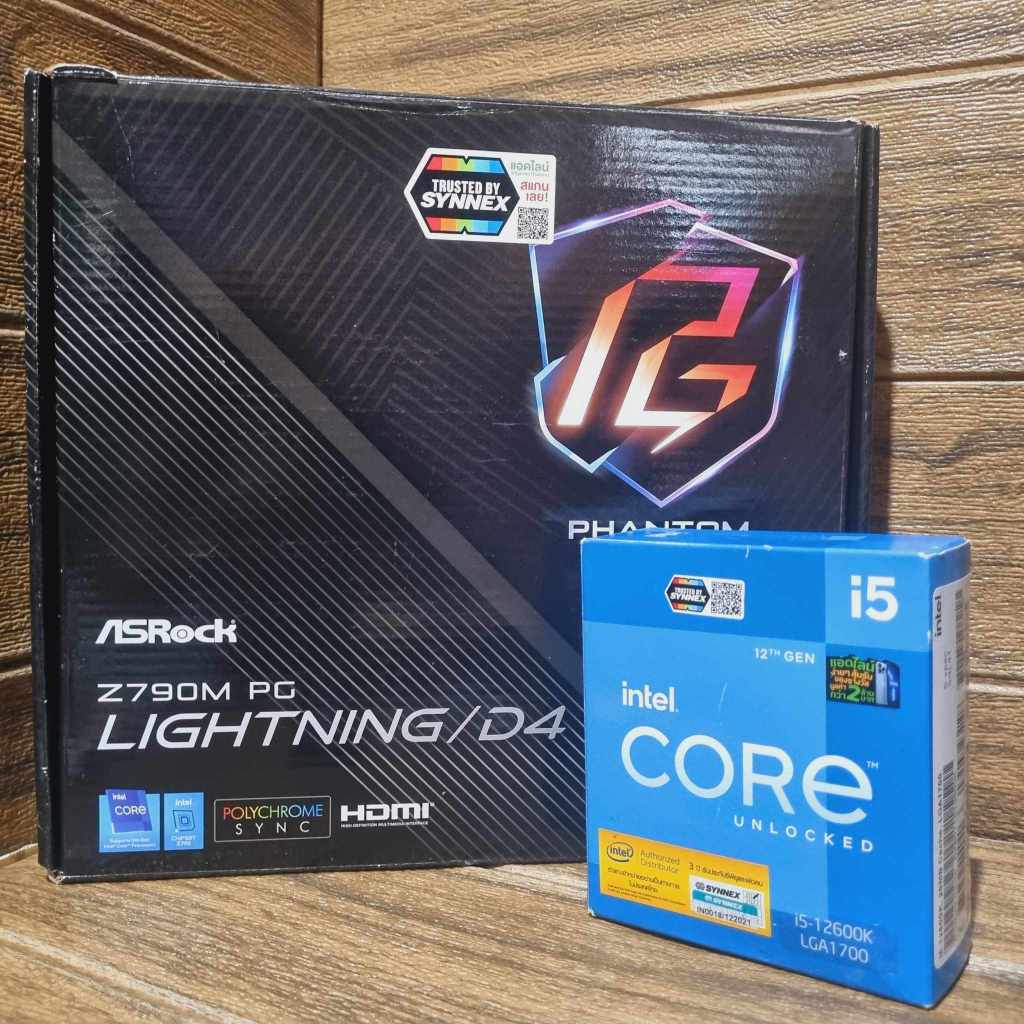 CPU (ซีพียู) INTEL CORE I5 12600K (UHD 770) + MB Z790M PG LIGHTNING/D4 (LGA 1700) + RAM 16GB/8x2 ...