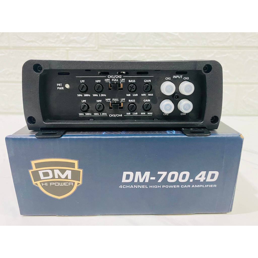 POWER DM-700.4D กำลังขับ 7000วัตต์ ขับกลาง 8ดอก แหลม 8ดอก ได้ CLASS D ...