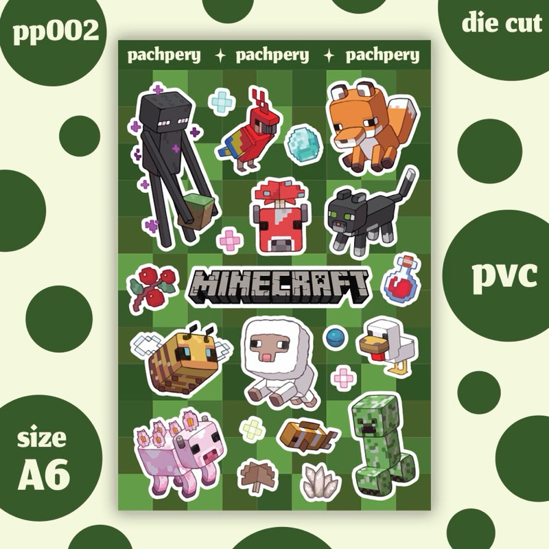 Sticker Minecraft diy A6 glossy สติ๊กเกอร์ | Shopee Thailand