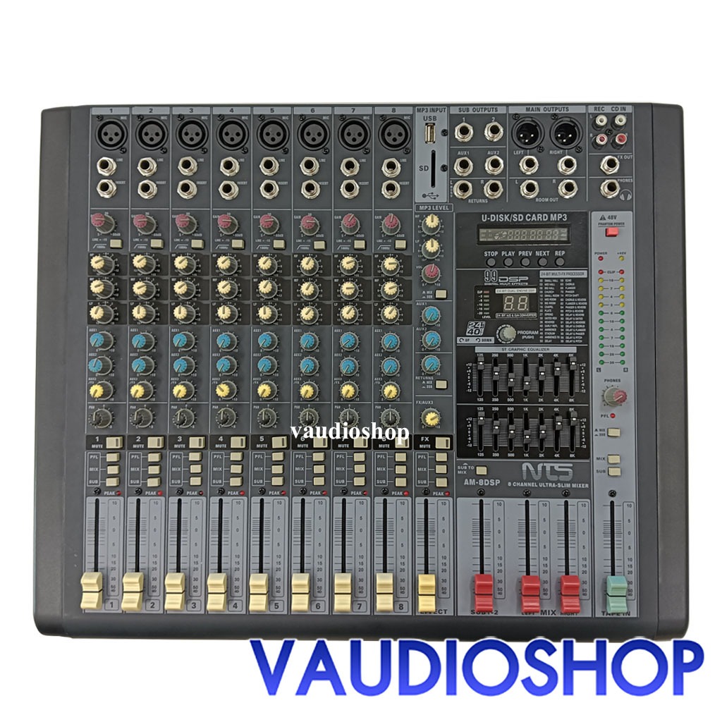 **ลดล้างสต๊อก** NTS AM-8DSP MIXER 8 แชนแนล มิกเซอร์ 8 โมโนอินพุท+99 DSP EFFECT+USB เอ็นทีเอส ...