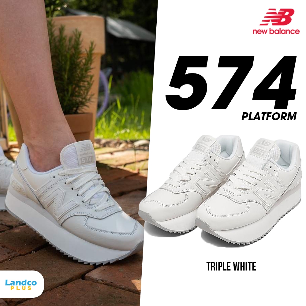 New Balance รองเท้าผ้าใบ รองเท้าแฟชั่น NB W 574 White Grey Matter ...