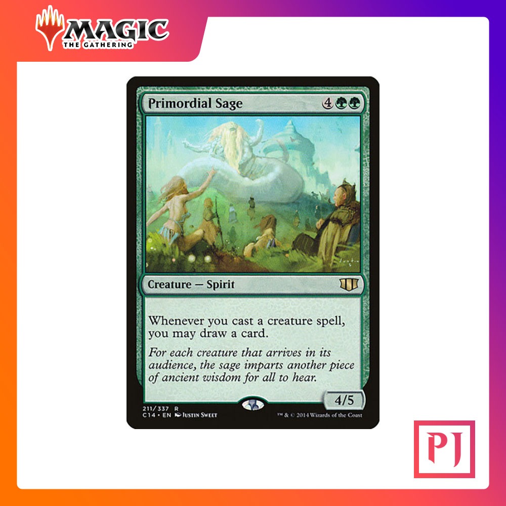 [MTG] Primordial Sage [M14] [GREEN] [RARE] [NORMAL] [ENG] (การ์ดเมจิค ...