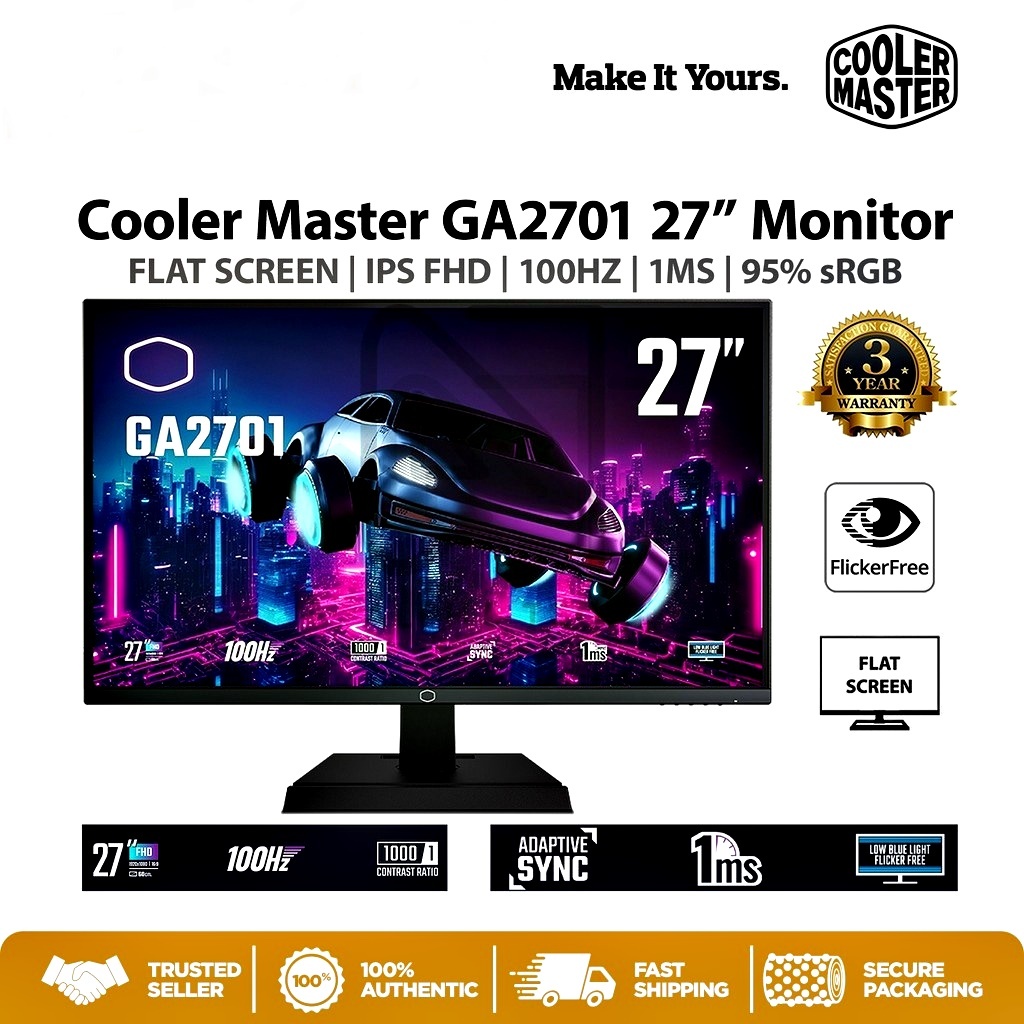 MONITOR (จอมอนิเตอร์) COOLER MASTER GA2701 27" 100 Hz (CMI-GA2701-US ...