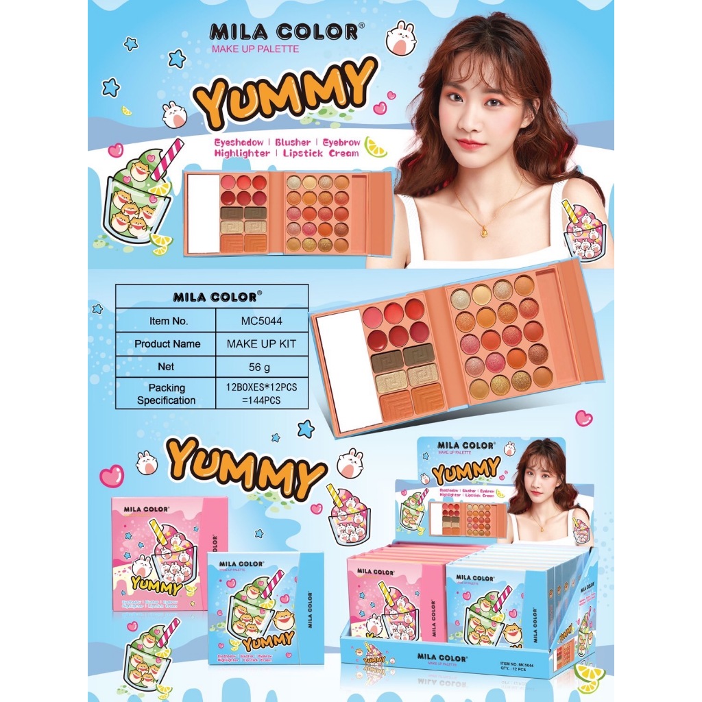 MILA COLOR Yummy Makeup Palette พาเลทแต่งหน้า ลุคสวยใสในพาเลทเดียว ...