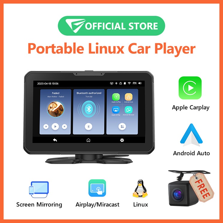 Eonon 7 "แบบพกพา Linux Car Stereo Radio Wireless CarPlay และ Android Auto P3 | Shopee Thailand