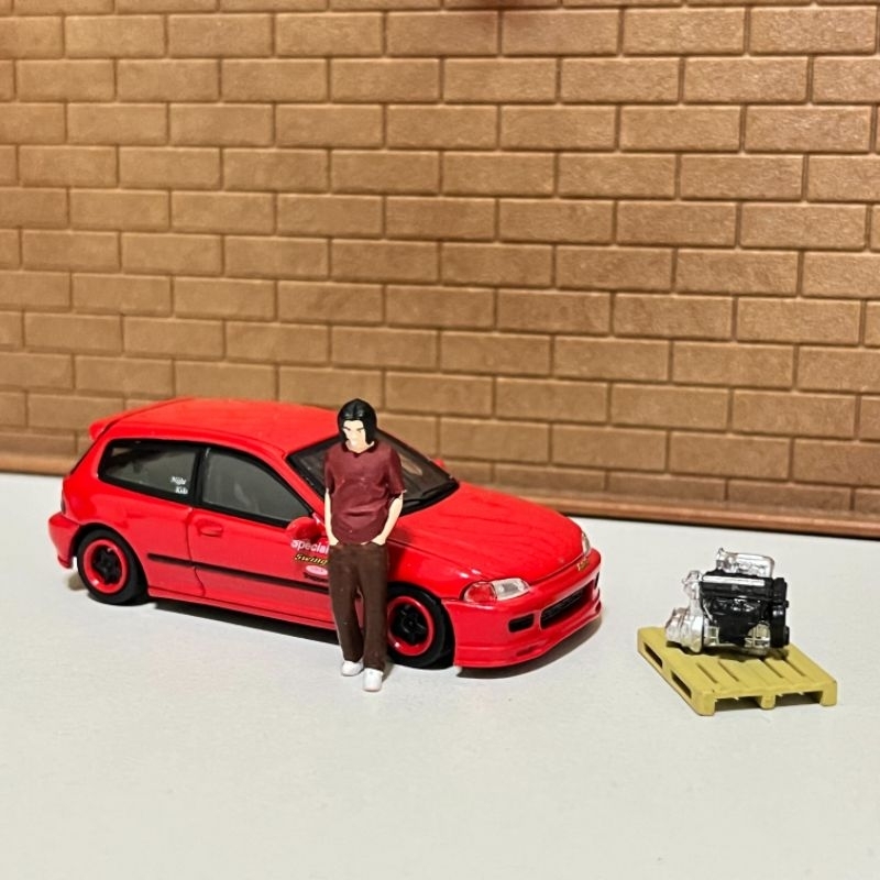 Ghost player 1:64 Initial D Honda civic eg6 and Figure Shingo Shoji ...