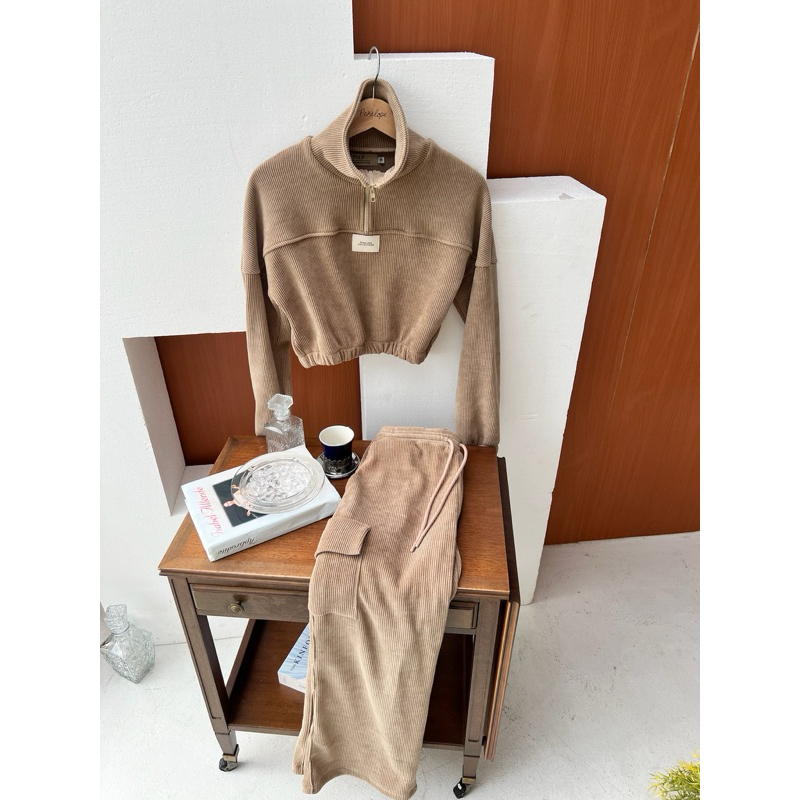 CHEWY BROWN PANTS SET | Shopee Thailand