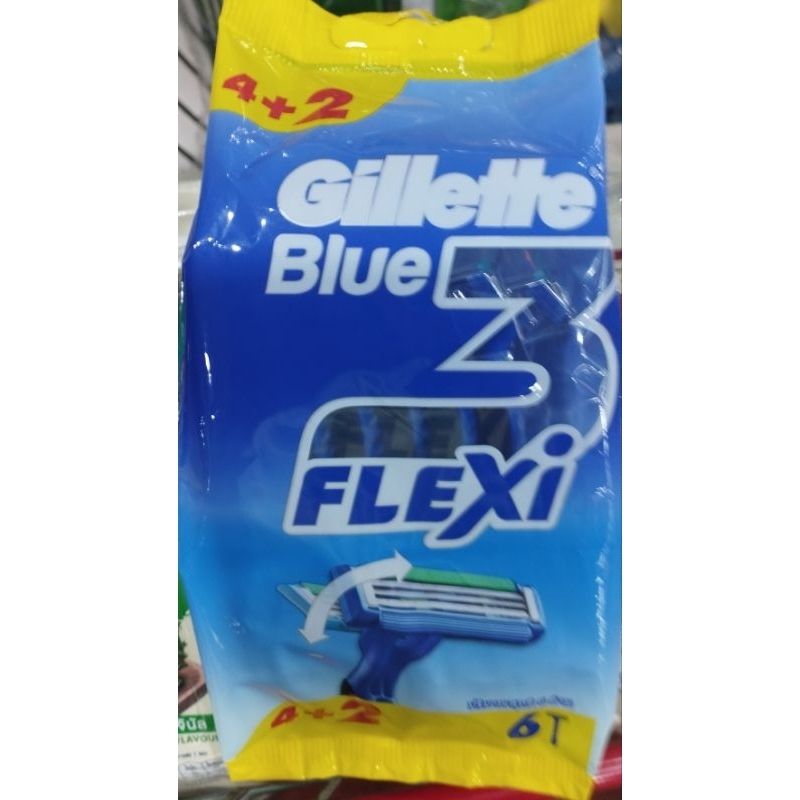โปร!!! 1/2/6 ด้าม ส่งทุกวัน ยิลเลตต์ Gillette Blue 3 Flexi 1ด้าม 2ด้าม ...