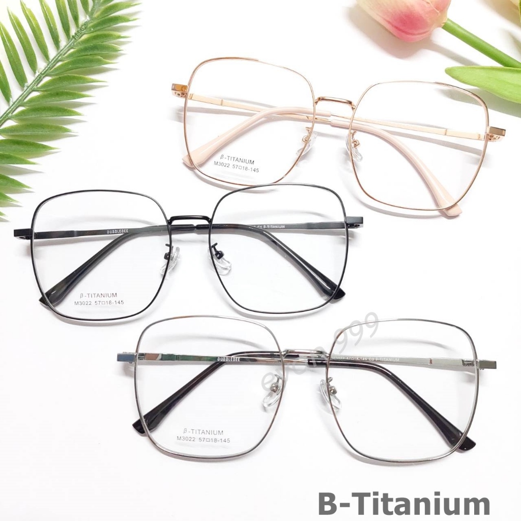 M3022 แว่นตาไทเทเนี่ยม B-titanium ทรงเหลี่ยมโอเวอร์ไซส์ แข็งแรง ทนทาน ...