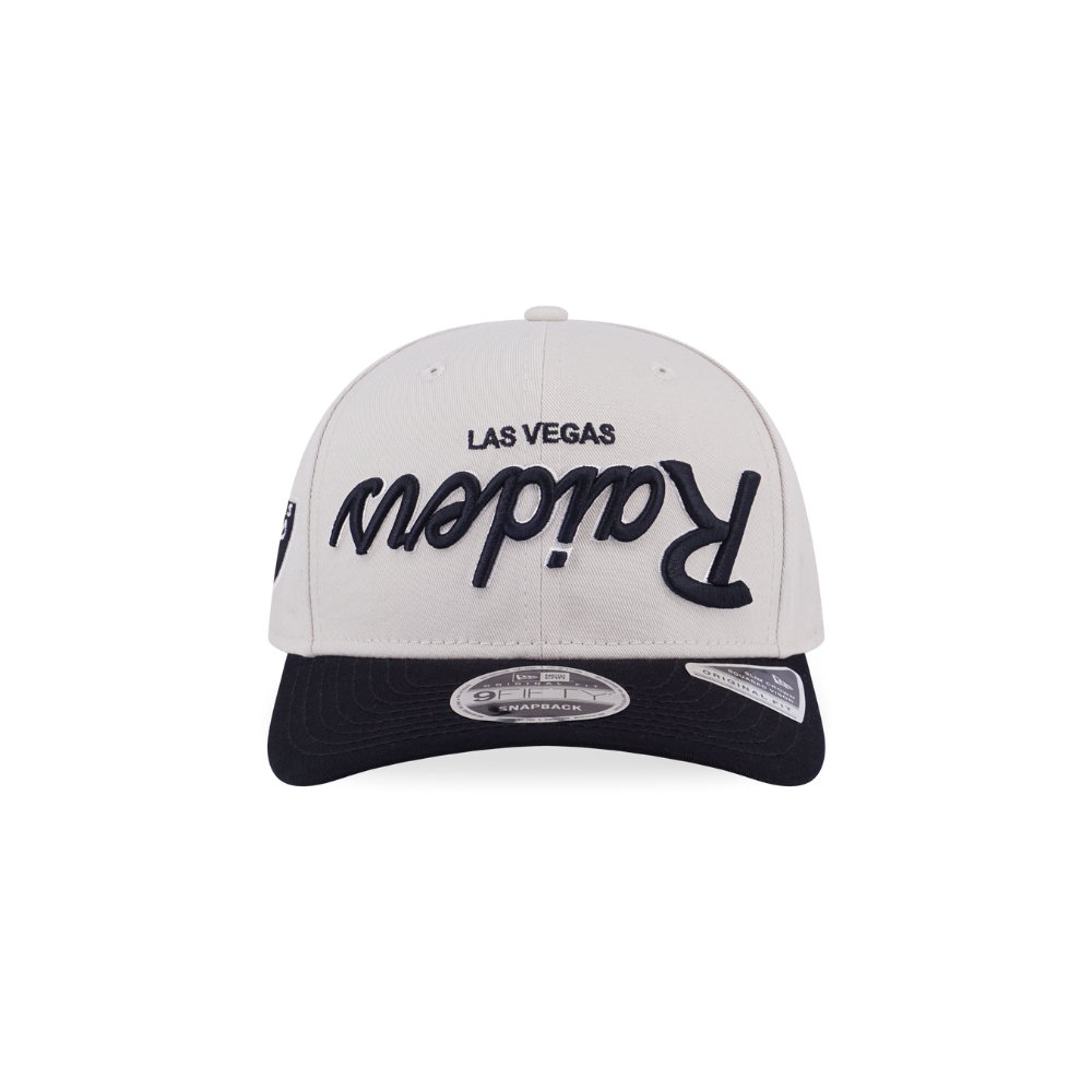 LAS VEGAS RAIDERS UPSIDE DOWN SCRIPTS IVORY 9FIFTY ORIGINAL FIT PCV CAP ...