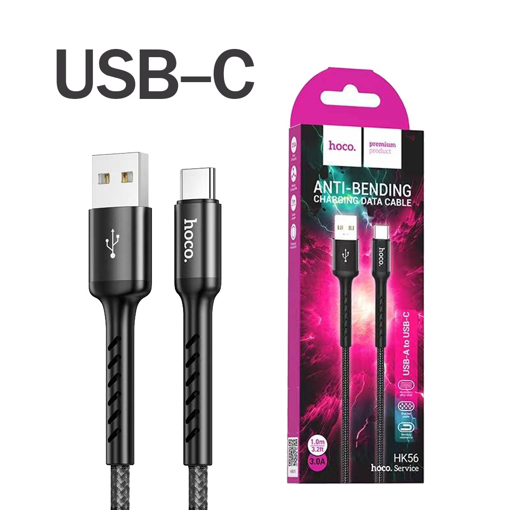 Hoco HK56 สายชาร์จแบบถัก 3A ชาร์จเร็วถ่ายโอนข้อมูลได้ ความยาว 1 เมตร ...
