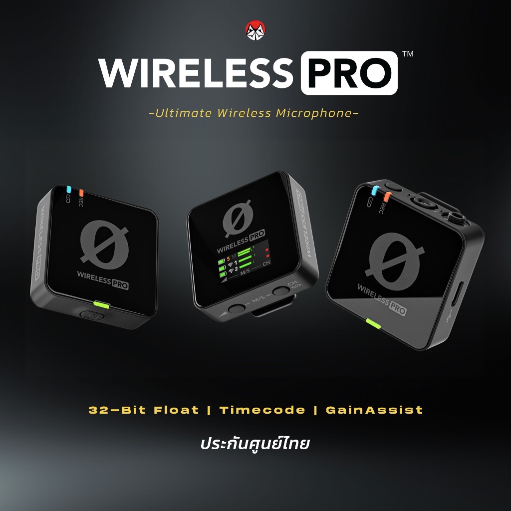 RODE Wireless PRO ไมค์ไวเลสรุ่นโปร แบบ 2 ตัวส่ง 1 ตัวรับ บันทึก 32-Bit ...