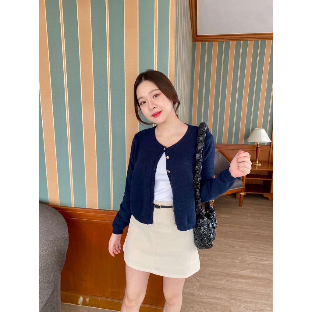 chuuchop(C8247) Candy Cardigan เสื้อไหมพรมคาดิแกน 10 สี | Shopee Thailand