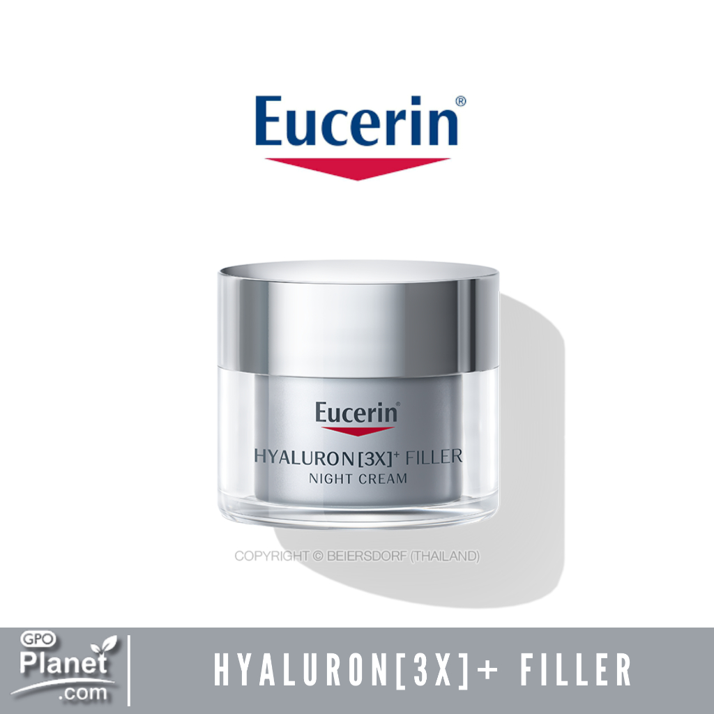 Eucerin HYALURON 3X+ FILLER NIGHT CREAM 50ML ยูเซอรินไฮยาลูรอน บำรุงผิวหน้า ยกกระชับ ลดเลือนริ้ว ...