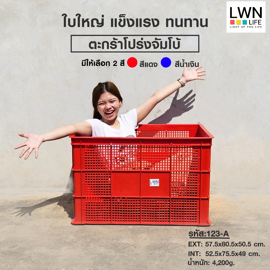 LWN Life ลังพลาสติกโปร่ง รุ่น123-A [57.5x80.5x50.5 cm] ขนาดใหญ่พิเศษ ...