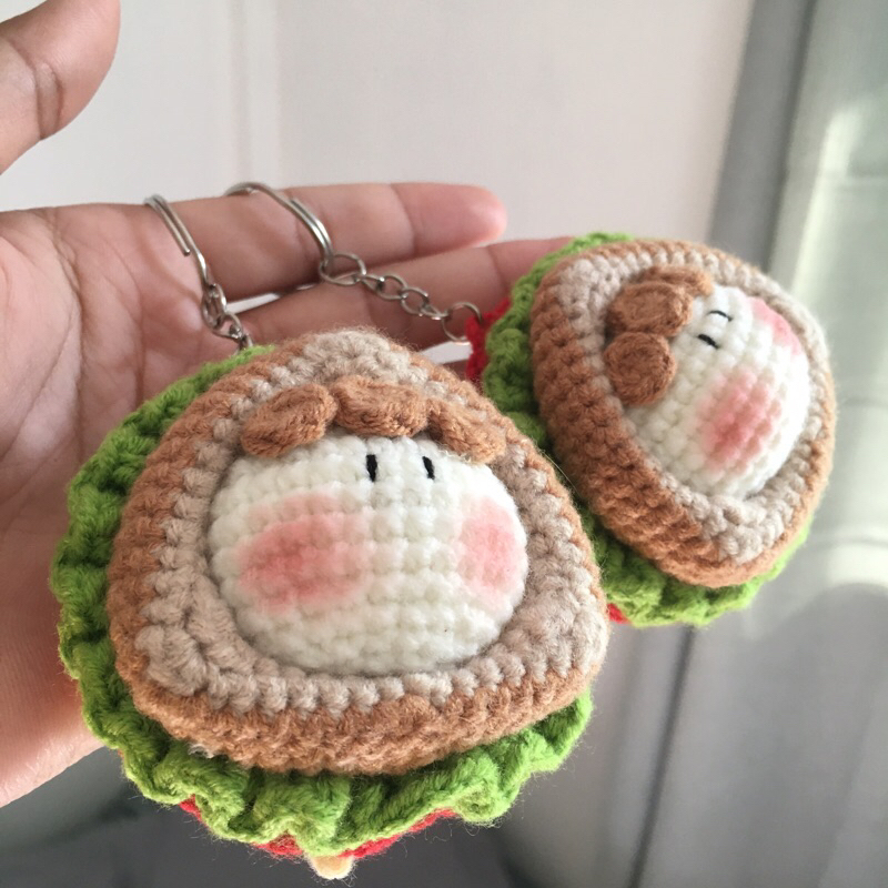 พวงกุญแจไหมพรม รุ่น Baby Hamburger | Shopee Thailand