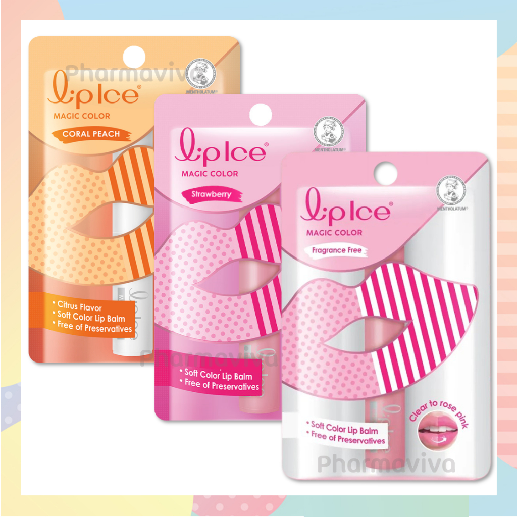 ลิปบาล์ม Mentholatum LipIce Magic Color 2 g (3 สูตร) Rose Pink ...