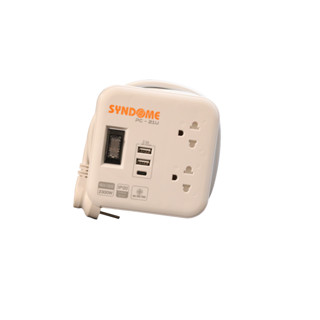 Syndome ปลั๊กไฟรุ่นใหม่ PC-21U รองรับกระแสไฟได้สูงสุด 10 แอมป์ มีช่อง USB จำนวน 2 ช่อง และช่อง ...
