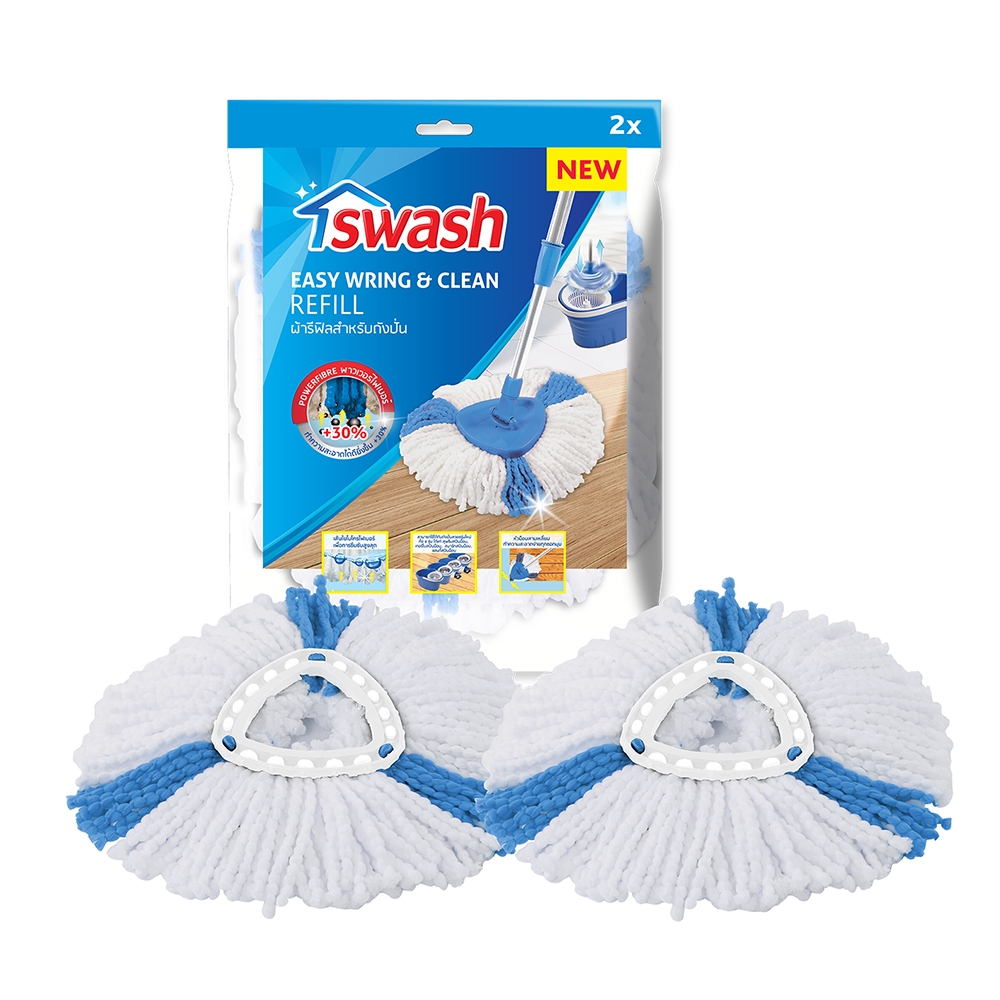 สวอช อะไหล่ผ้าม็อบ สำหรับถังปั่น ผ้ารีฟิล (2ชิ้น) SWASH TORNADO MOP ...