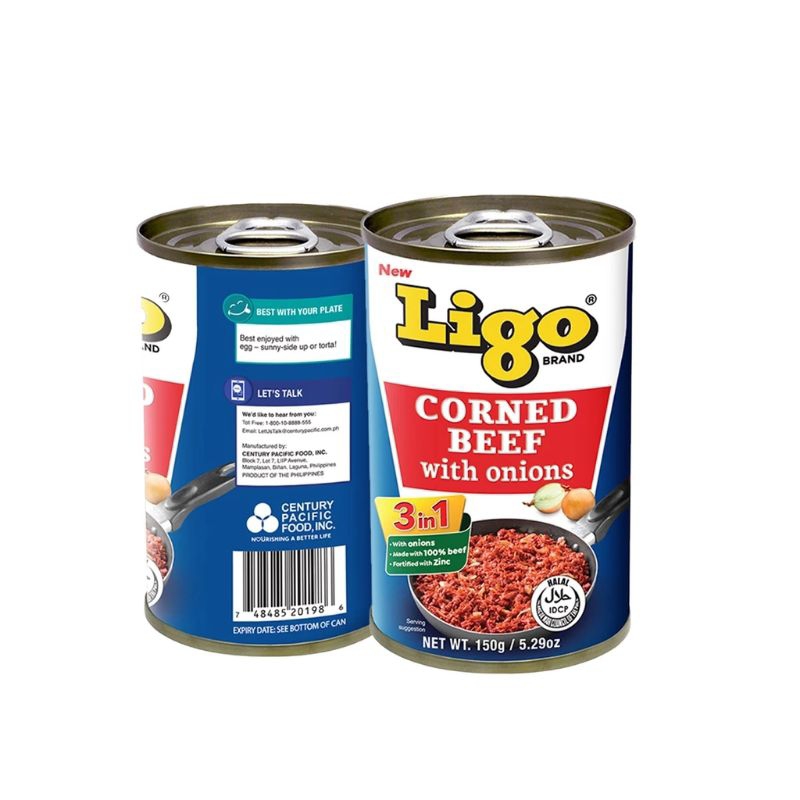 Ligo Corned Beef with onion 150g ลิโก้ คอร์นบีฟ เนื้อวัวแท้ปรุงรสผสมหอม ...