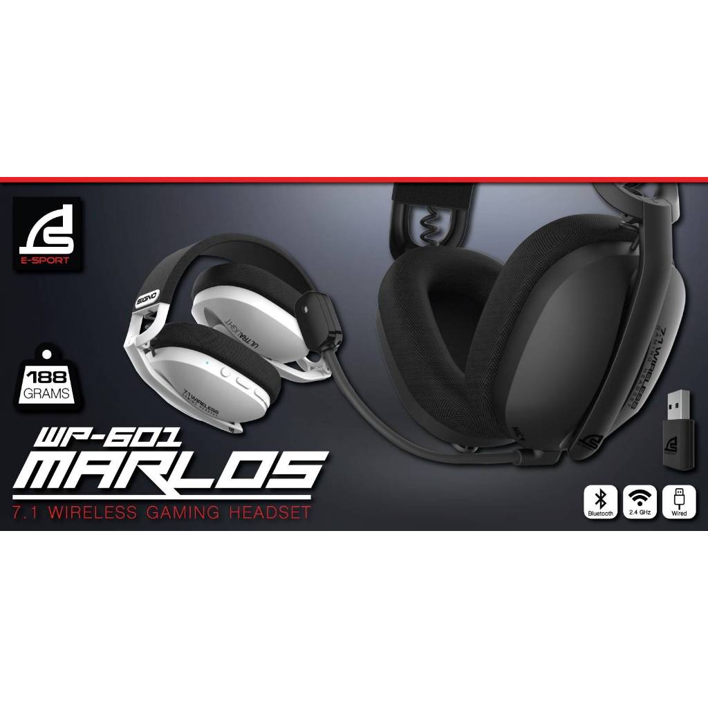 หูฟังเกมส์มิ่ง Wireless & Bluetooth 🎏 SIGNO E-Sport 7.1 MARLOS รุ่น WP ...