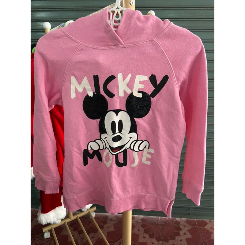 เสื้อกันหนาวมีฮู้ดมือสอง สภาพดี H&M ลายมิกกี้เม้าส์ ขนาดeur122/128 หรือ us6-8Y | Shopee Thailand