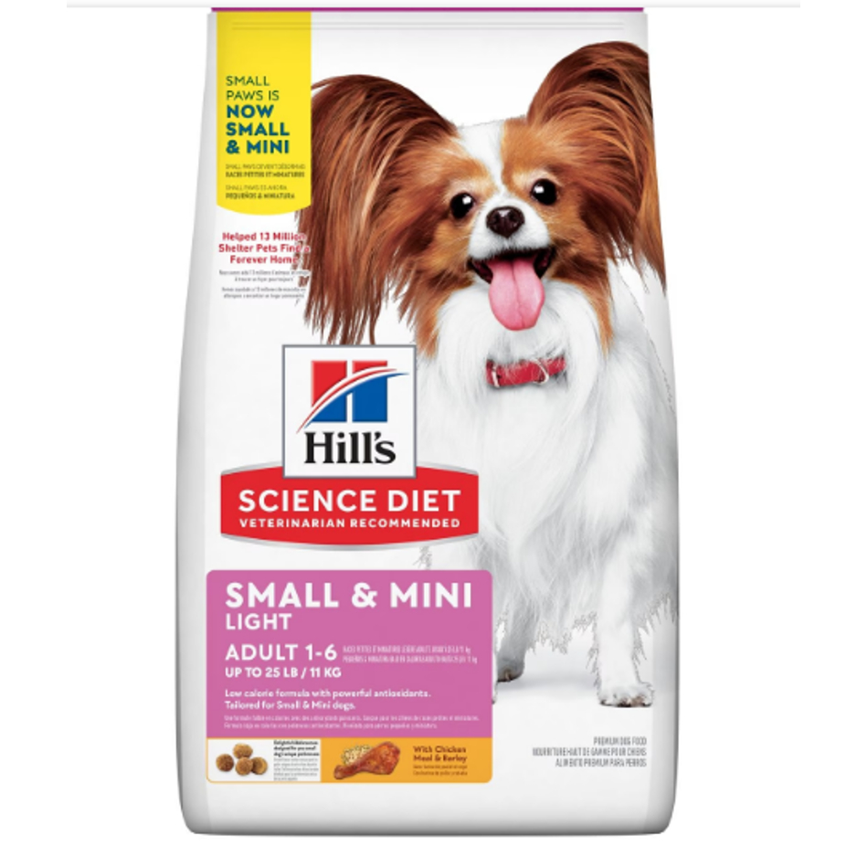 Hills.Adult small paws light สุนัขพันธ์เล็ก 1-6ปี เพื่อควบคุมน้ำหนัก ...