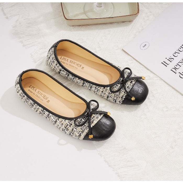 🌷คัทชูส้นเตียประดับโบว์🌷 น่ารักมาก แบรนด์ Lisa Shoes(L74) ใส่ง่ายสบาย ...