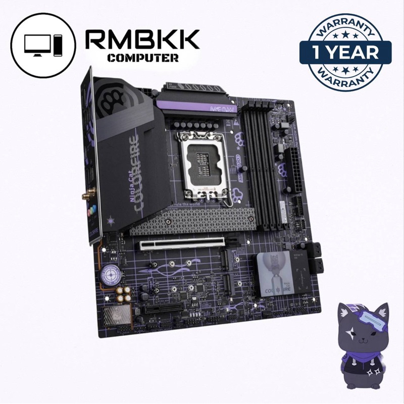 (Pre Order) เมนบอร์ด แมวดำ 🐈‍⬛ (mainboard) Colorfire B760m purple meow ...