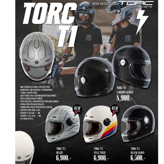 Torc T1 หมวกกันน็อควินเทจ จากอเมริกา | Shopee Thailand