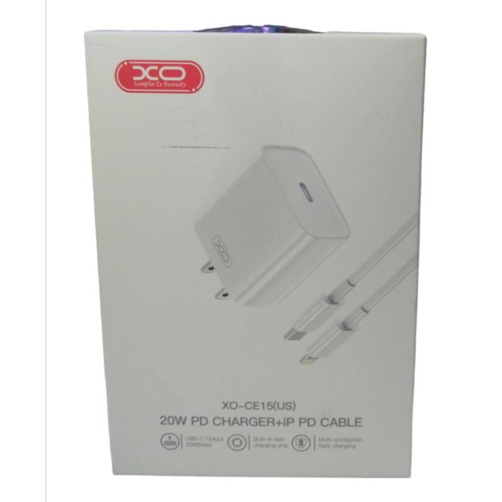 Charger Type-C 20W XO # XO-CE15(US)/พร้อมสายชาร์จมือถือ | Shopee Thailand