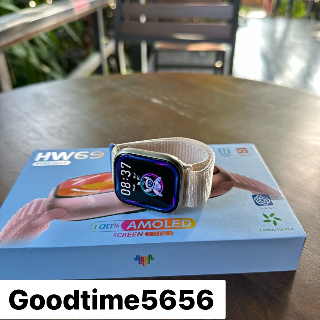 HW69 PRO MAX สมาร์ทวอทช์ หน้าจอ Amoled หน้าจอสวย ขนาด 45 มม. ได้สาย ...
