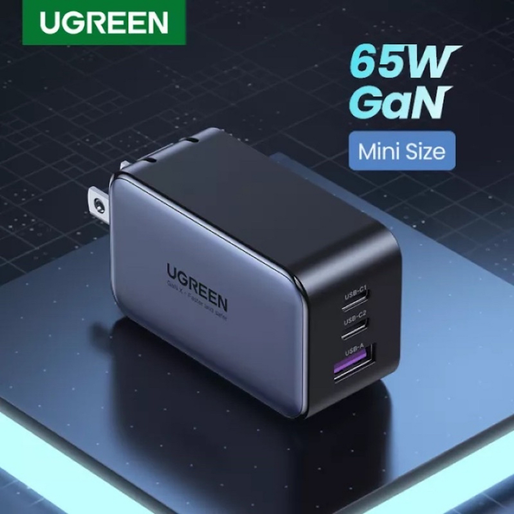 UGREEN 65W GaN PD Fast Charger Quick Charge 2C1A 2 Type C 1 USB A ...