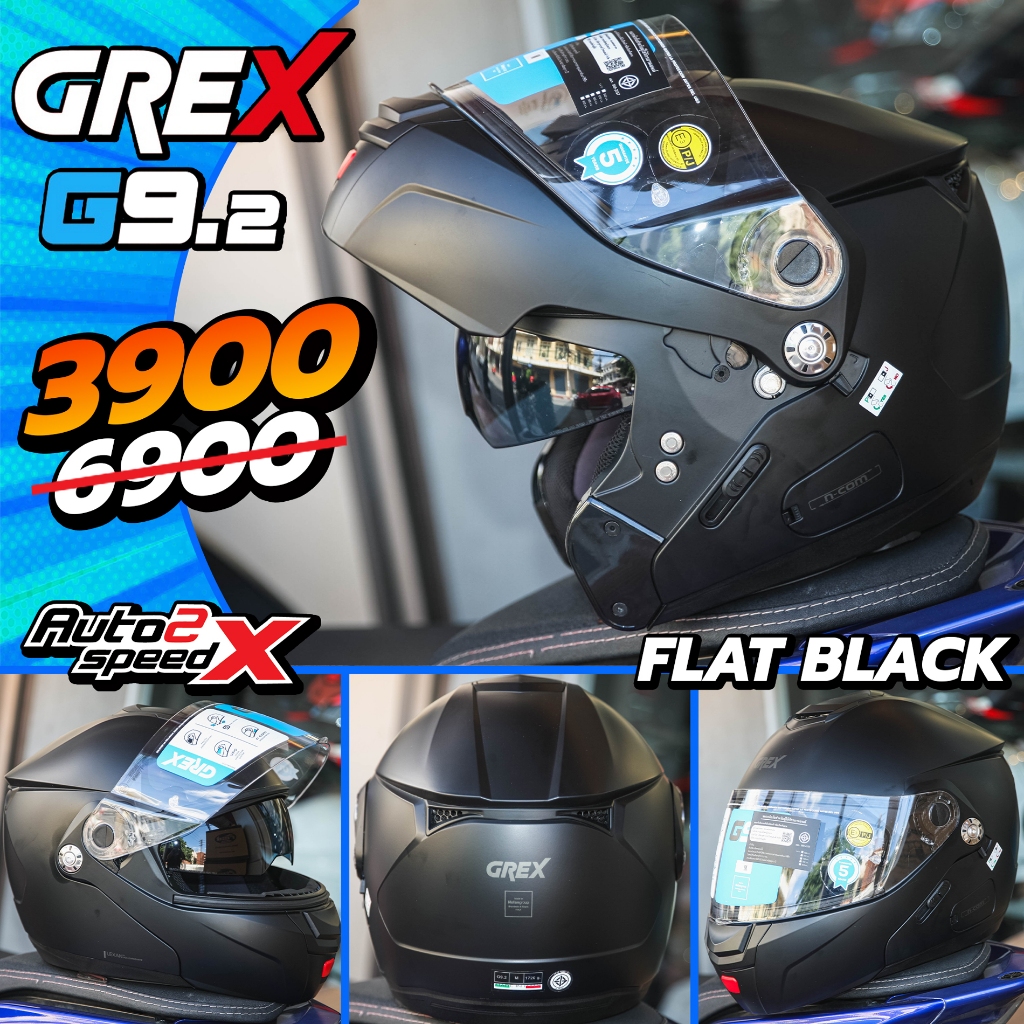 ล้างสต็อค หมวกกันน็อค GREX G9.2 KINETIC N-COM ยกคาง ผลิตโดย NOLAN ...
