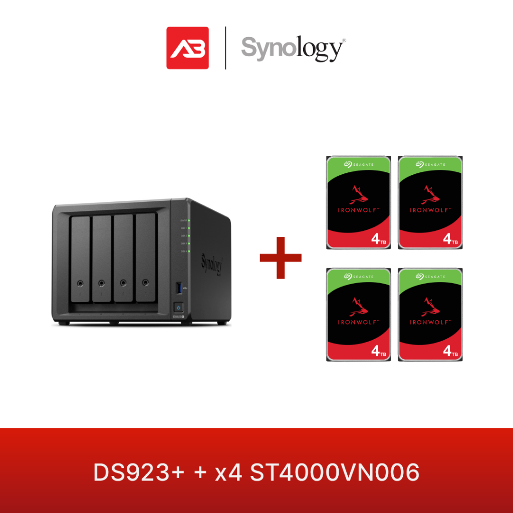 Synology NAS 4-bay DiskStation รุ่น DS923+ (เลือกฮาร์ดดิสได้) | Shopee Thailand