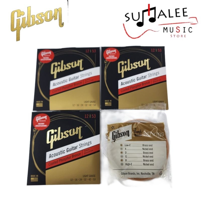 สายกีตาร์โปร่ง Gibson ของแท้ 100% Gibson Acoustic Guitar strings ...
