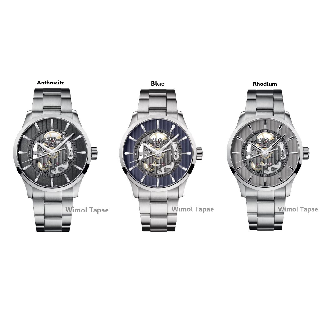 (ประกันศูนย์ไทย) Mido Multifort Skeleton Vertigo (42mm) Nivachron ...