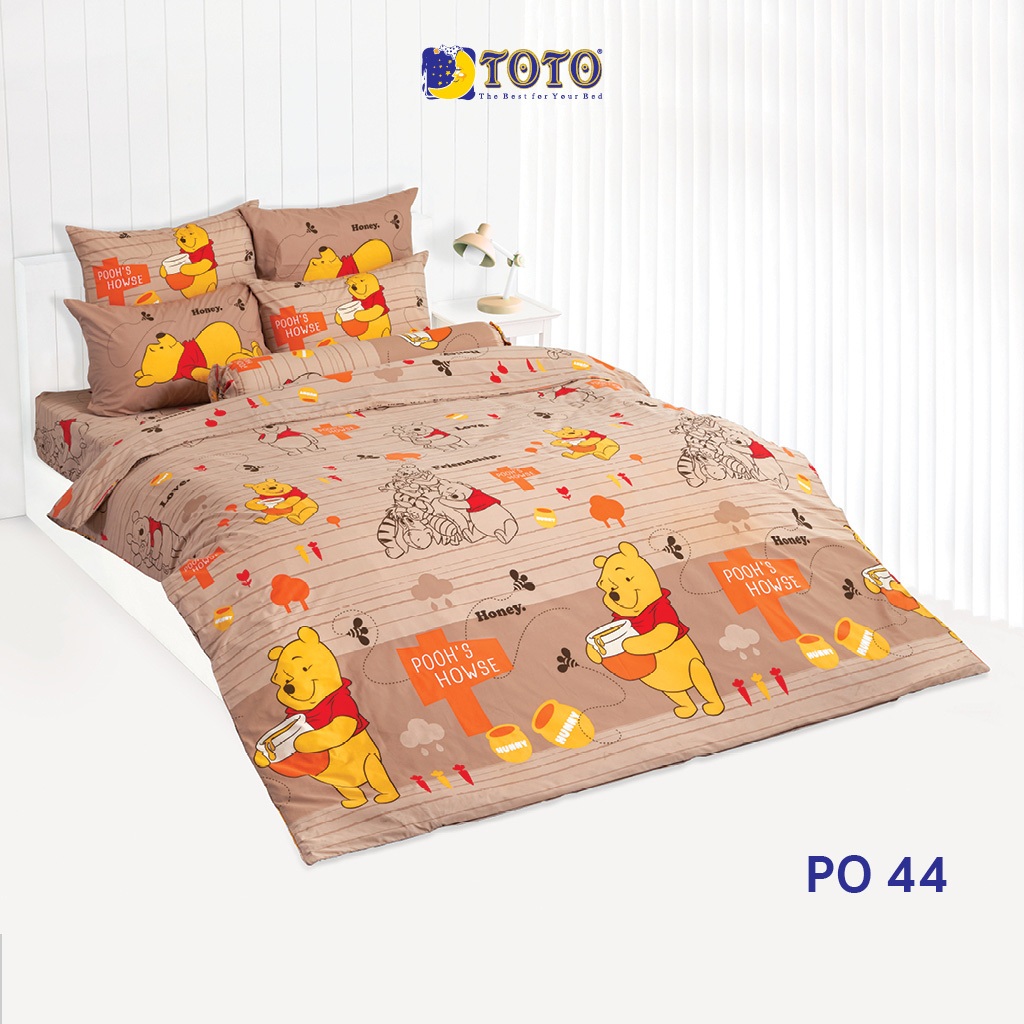 TOTO ชุดผ้าปูที่นอน 5ฟุต ไม่รวมผ้านวม (ชุด4ชิ้น) ลายหมีพูห์ PO44 ...