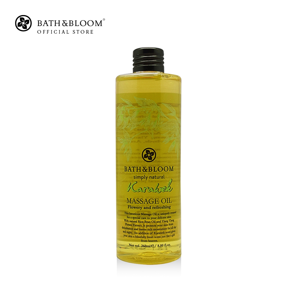 BATH & BLOOM Karawek Massage Oil 260ml บาธ แอนด์ บลูม น้ำมันนวดอโรมา กลิ่นดอกการะเวก 260 มล. ...