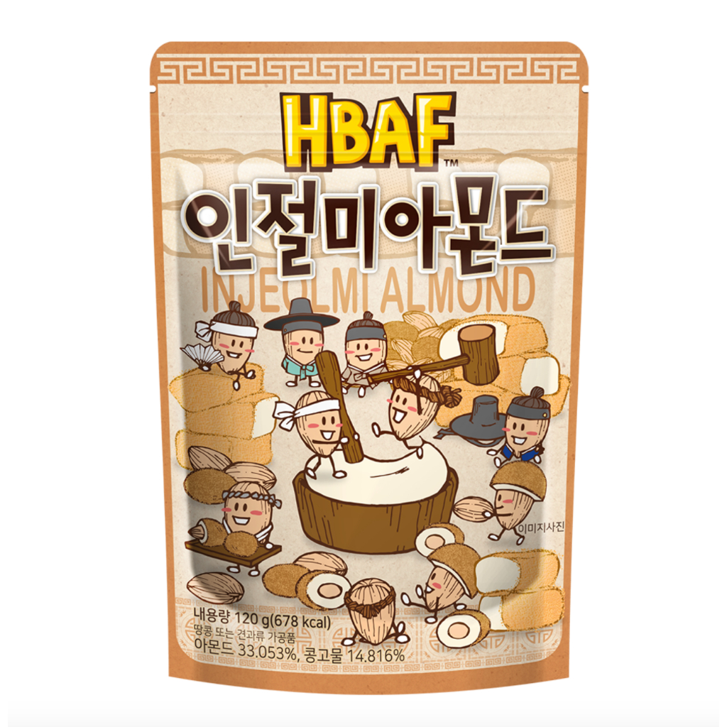 พรี [ห่อใหญ่] HBAF Almond Korea Tom’s farm รส อินจอลมิ / INJEOLMI ALMOND | Shopee Thailand