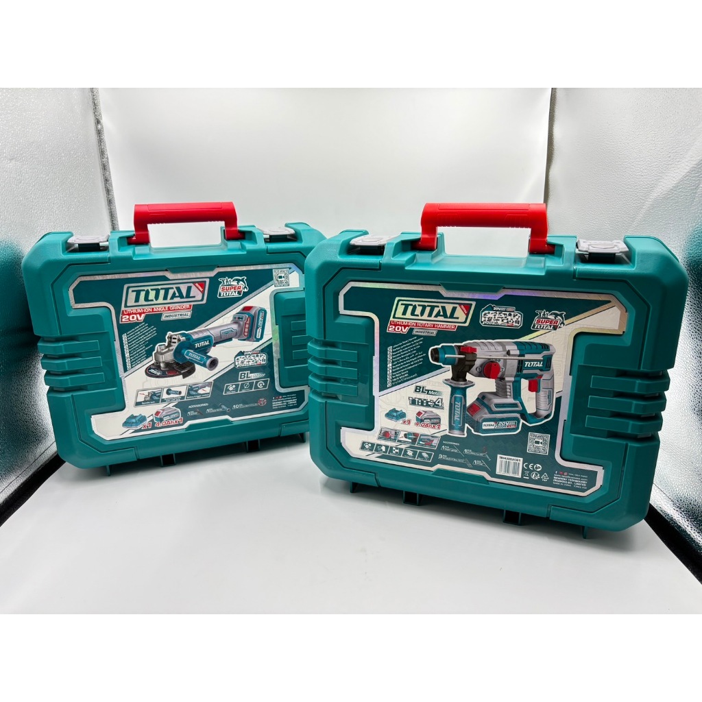 Total combo set ชุดเครื่องเจียร์ + ชุดสว่านโรตารี่ มอเตอร์ไร้แปลงถ่าน ...