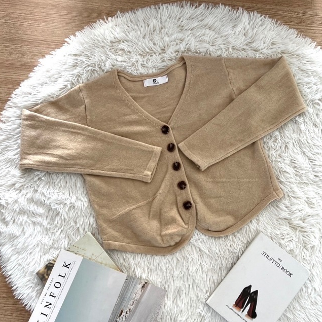 Pradap_brand:คาดิแกนกระดุมคอวี | Shopee Thailand