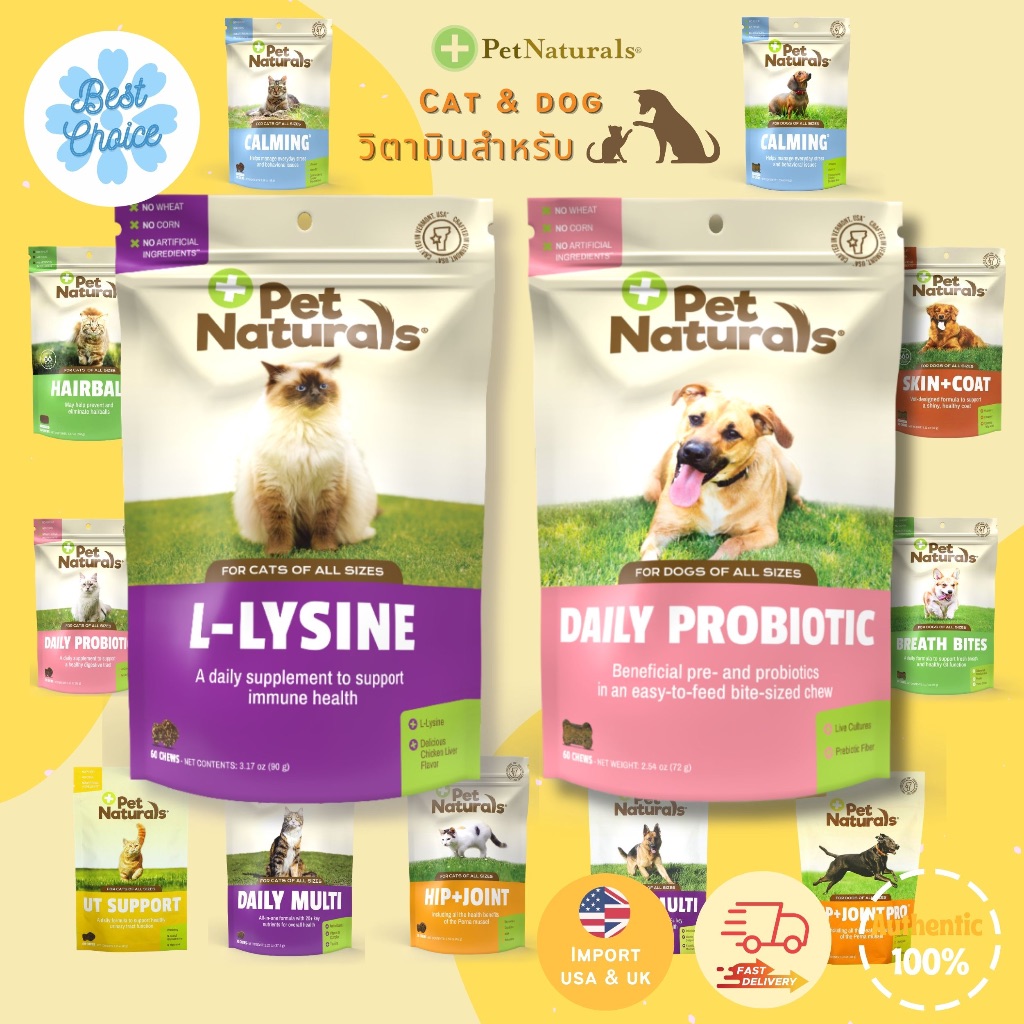 พร้อมส่ง Pet Naturals of Vermont วิตามิน สุนัข แมว multi probiotic skin ...