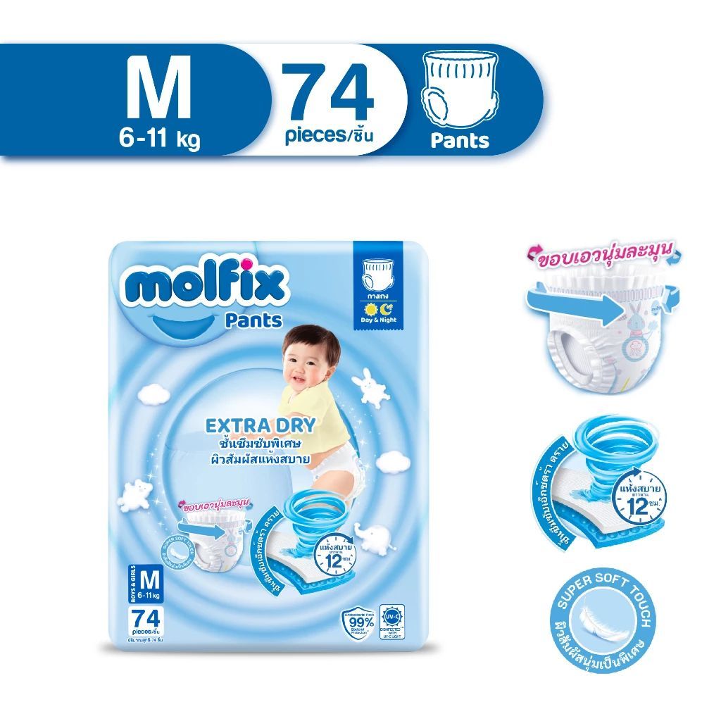 โมฟิกซ์ Molfix แพมเพิสMofix ผ้าอ้อมกางเกงห่อใหญ่จัมโบ้(S-XXXL) | Shopee ...
