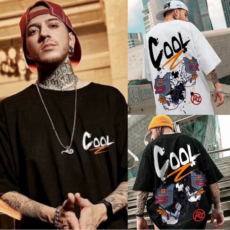 SOS🎋 มีไซส์M～5XL เสื้อยืดแขนสั้นสกรีนCOOL🧊 โอเวอร์ไซซ์ คอกลม แขนสั้น ...