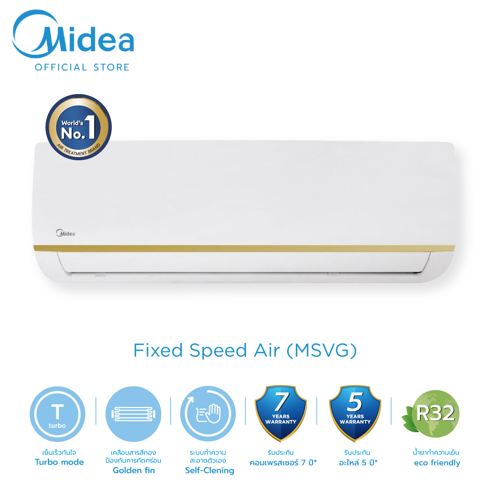 (ส่งฟรีทั่วไทย) Midea เครื่องปรับอากาศไมเดีย MSVG รุ่น 9000BTU, 12,000BTU, 18,000BTU , 24,000BTU ...