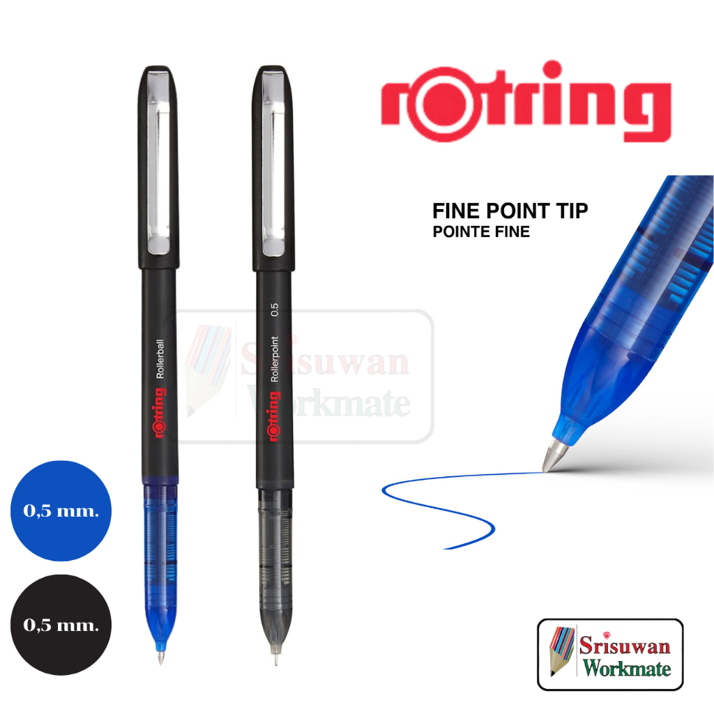 Rotring Rollerpoint Pen 0.5 mm. ปากกาโรลเลอร์บอล 0.5 มม. หมึกน้ำเงิน ...