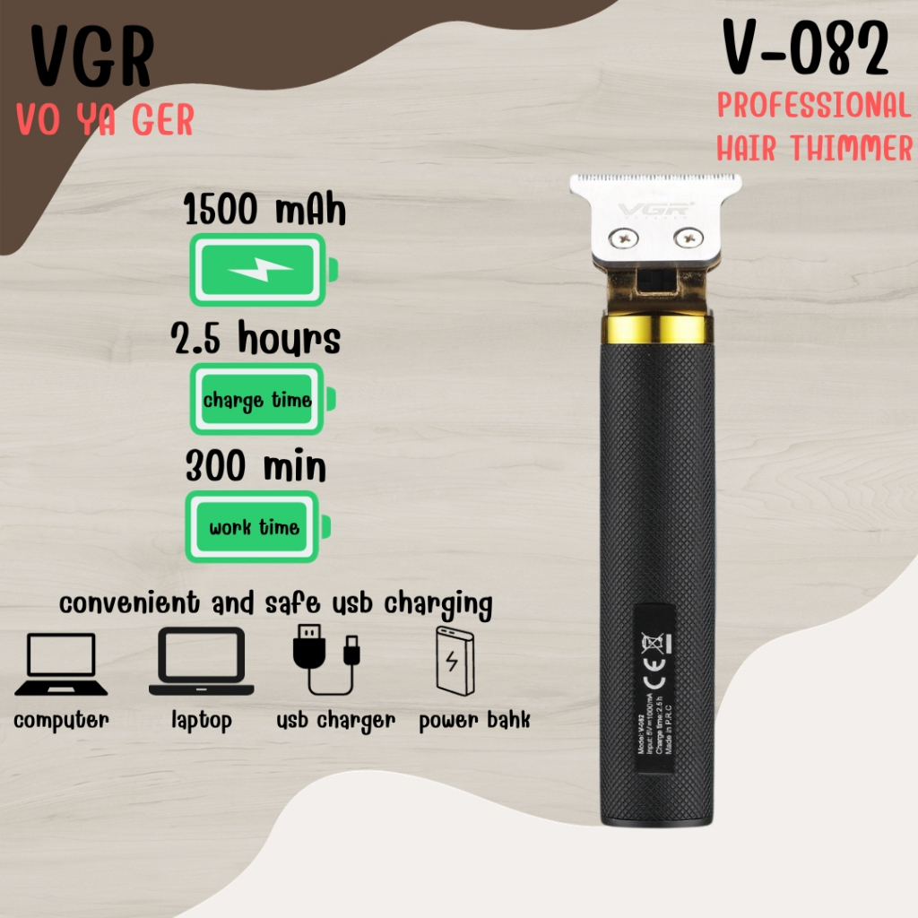 ปัตตาเลี่ยนตัดผมกันขอบไร้สาย VGR-V 082 | Shopee Thailand