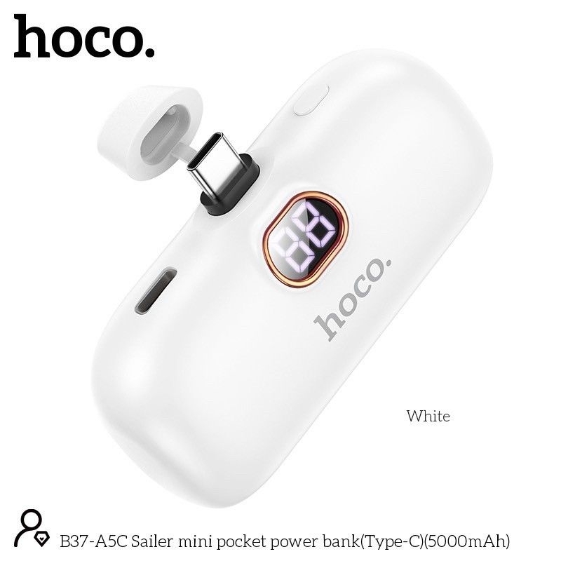 Hoco A5i A5C Mini Pocket Power Bank 5,000 mAh แบตสำรองขนาดพกพา เเบบเสียบชาร์จ | Shopee Thailand