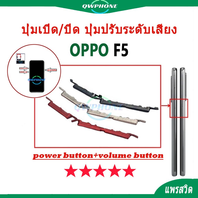 ปุ่มกดสวิทช์ด้านนอก OPPO F5 ปุ่มเปิด/ปิด ปุ่มปรับระดับเสียง Power ...